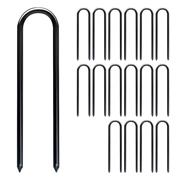 アウトドア用・ブラック 30cm ・・Color:ブラック・?トランポリンを所定の位置に保持する-トランポリンを使用している場合、特にハリケーンやその他の強風に当たり恐れが場所では、トランポリンを使用するときに、これらの頑丈なU形ペグで補強...