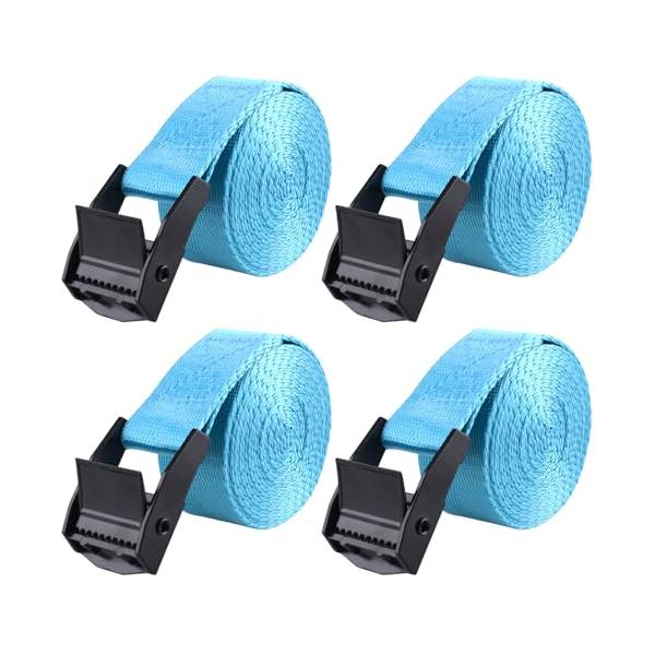 8# ライトブルー - 4本/1m/OS3358・Color:8# ライトブルー - 4本Size:1m・?仕様 材質：ベルト/ポリプロピレン、カムバックル/亜鉛合金　幅：25mm　長さ：1m/1.5m/2m/3m/5m　４本セット・?破断...
