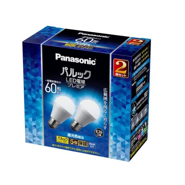 電球60形相当(2個入)昼光色/7.0W/LDA7DGSK6F2T・Size:7.0WStyle:電球60形相当(2個入)Color:昼光色・パッケージ個数:1・シリカ電球同サイズで「広範囲を明るく照らす」(配光角約１８０度)LED電球・全...