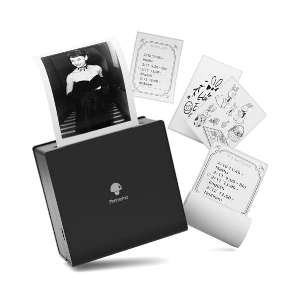 モダンブラック/本体+1ロール用紙（サンプル）/M02・Color:ブラックSize:本体+1ロール用紙（サンプル）Style:モダン・パッケージ個数:1・Phomemo M02は、ポータブル式ミニプリンターです。スマホのBluetooth...