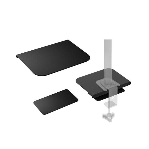 ブラック/-/MARP-B-US3・Color:ブラック・「製品仕様」製品名：モニターアーム補強プレート　 補強プレート　：2枚　補強プレート（大）：19*15CM 補強プレート（小）：14*8CM　補強プレート厚さ：2.5MM　表面：ショ...