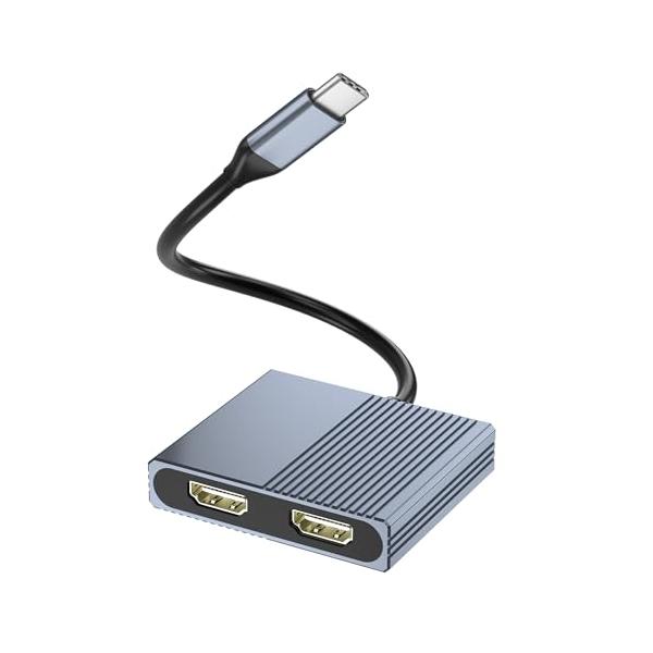 2 in 1グレー/-/2 in 1-01・Style:2 in 1・パッケージ個数:1・複数のモニタで作業効率をアップ HDMI Type-Cマルチディスプレイアダプタを使用すると、ノートパソコンのUSB-Cポートに2台のHDMIディスプ...