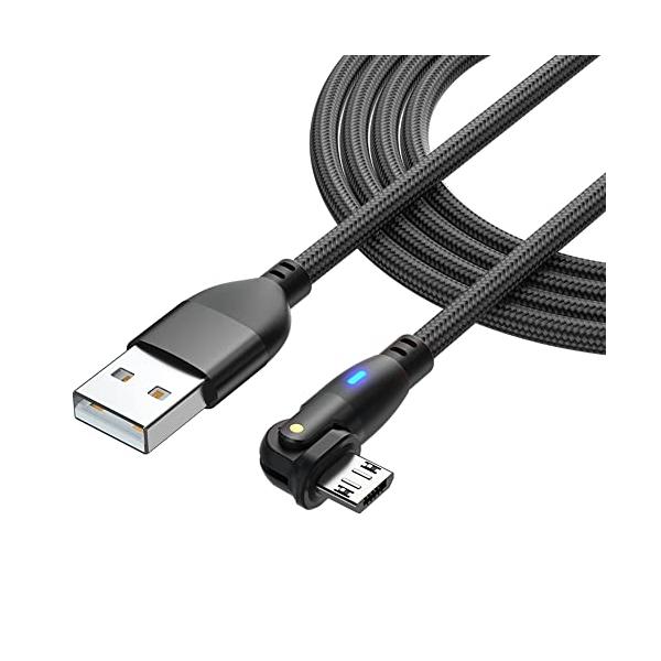 ブラック/0.5m/-・Size:0.5mColor:ブラック・1.180°回転デザイン＆安全性が抜群USB Type-A to micro b充電ケーブルは「L型+180°回転」の最新設計を採用している。このケーブルは室内、オフィス、デー...