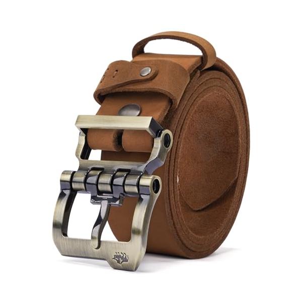 カジュアルレトロブラウン1/33-36/ベルト長さ110cm/-・Color:レトロブラウン1Size:33-36/ベルト長さ110cm・本革製ベルト　優れた素材ベルト: 牛革、バックル：合金。 上質な革を採用しており、見た目の高級感だけで...