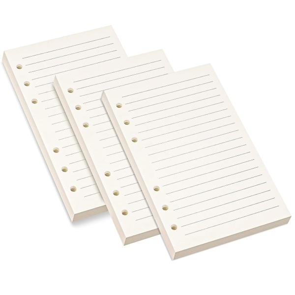 横罫/-/-・Color:横罫・サイズA6（17.2×9.5cm）6穴 穴間隔：19mm・3冊セット枚数3冊*45枚 合わせて135枚270ページ・横罫クリーム8mm横罫19行クリームノート・特徴色はクリームで、目に優しい。紙質は上質紙で、...