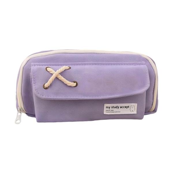 韓国筆箱パープル/-/two・Color:パープル・本体サイズ21.0cm×11.5cm×5.5cmペンが探しやすいメインファスナーがぐるりと大きく開くので、必要なものをスマートに取り出すことができ、ファスナーには引き手がついているので開閉...