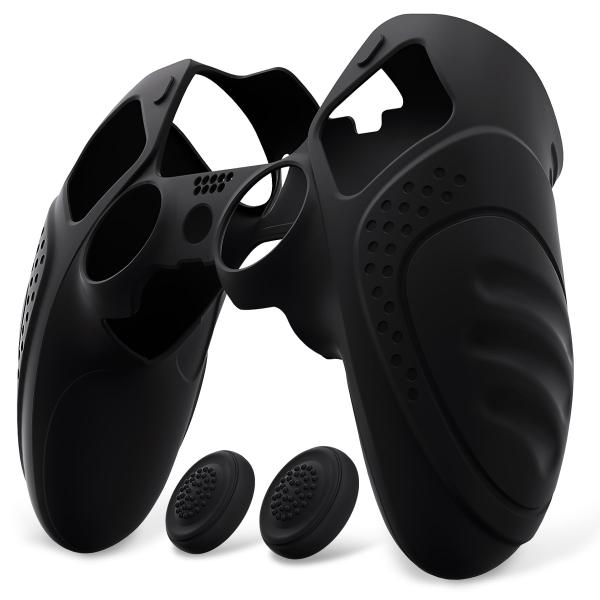 ・ブラック  ・・Color:ブラック・高品質なシリコンケースは、ps5 Edgeワイヤレスコントローラー用に特別に設計されています。様々なスタイルと色からでき、新しいコントローラーを保護します・滑り止めのシリコングリップスキンの表面はガー...