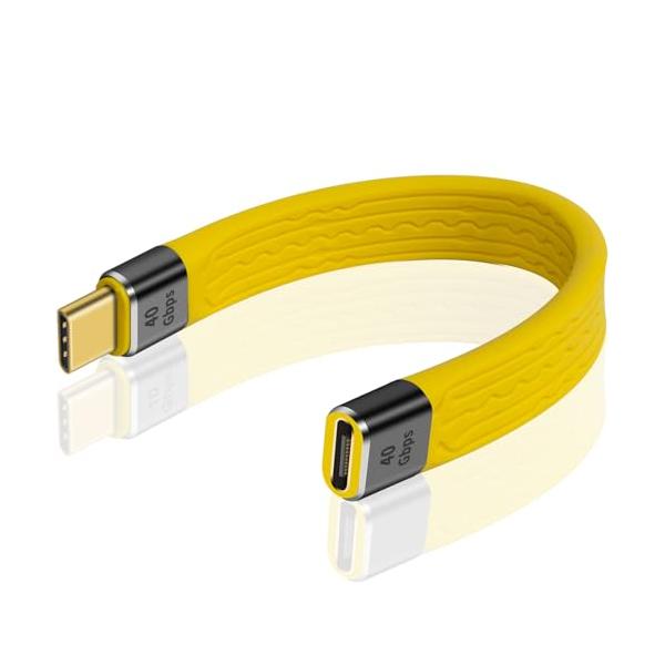 -/-/40GbpsタイプCオスメス・Model:40GbpsタイプCオスメス・USB Type C 充電ケーブル短いはusb-c 延長ケーブル40Gbpsのデータ同期転送をサポートし、超高速の大容量データ転送能力により、お気に入りの映画、...