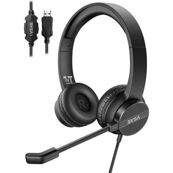 USB・ブラック 標準 H12E・・Style:USB・ENCノイズキャンセリングへつどセット騒音抑制機能が付いているデュアルマイクを内蔵したヘッドホンタイプのUSBヘッドセット。有線 ヘッドセットは音声入力用のメインマイクとノイズフィルタ...