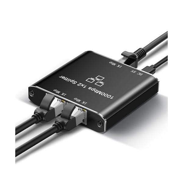 ブラック/-/-・1000Mbpsの高速ネットワーク分配器この1入力2出力LAN分配器は、1つの入力ポートから2つの出力ポートに信号を分配できます。ネットワーク機器を同時に接続で、家庭やオフィスでのインターネット環境を快適にします。両方のポ...