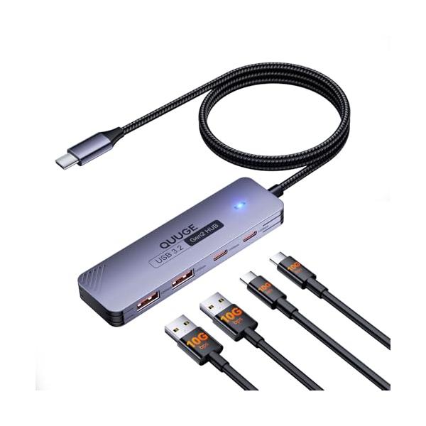 USBC to 2×USB-C・2×USB-A 10Gスペースグレー/-/QC402・Style:USBC to 2×USB-C・2×USB-A 10G・パッケージ個数:1・超高速10Gbps転送対応USB 3.2 Gen2規格準拠で、US...