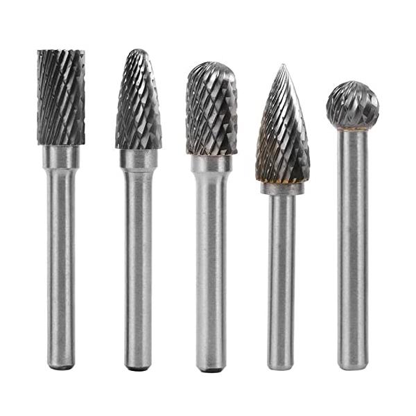 ・ 5本超硬バー ・このタングステンバーセットはφ6mmシャンクです。軸径(mm)：6mm 刃径(mm)：8mm 　全長：57-64mm・超硬バーの材質はタングステン鋼 、切れ味が良くスムーズな加工ができます。・リューター ビットカーバイド...