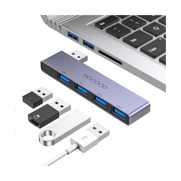 グレー/左揃え/USB Hub Left Model・Size:左揃えColor:グレー・パッケージ個数:1・USB拡張このUSBハブは、1つのUSBポートを4つのUSBデータポートに変換します。ノートブックPCのポートが少ない問題を解決し...