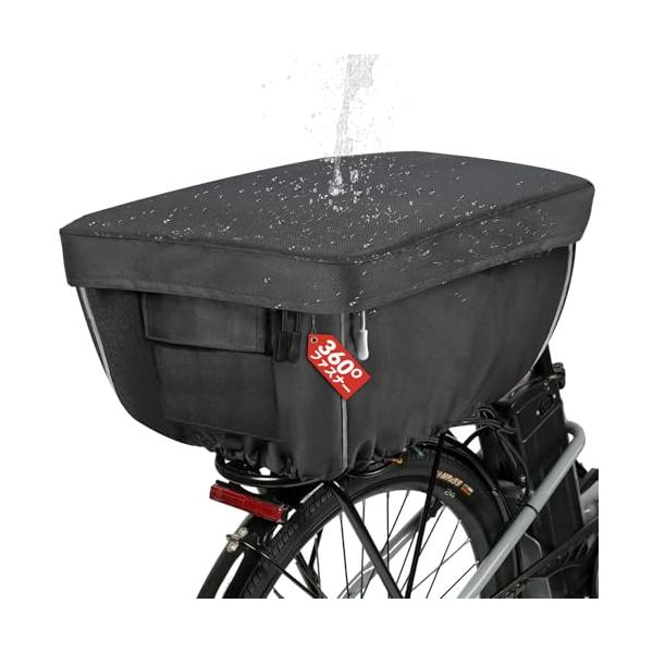 ブラック/-/-・Color:ブラック・１．優れる防水性能：(1)この自転車かごカバー 後ろは、表面撥水、裏面防水（PUラミネート）加工した600D オックスフォード生地を採用して、耐水圧は、6000mmに達しているので、大雨でもあなたのカ...