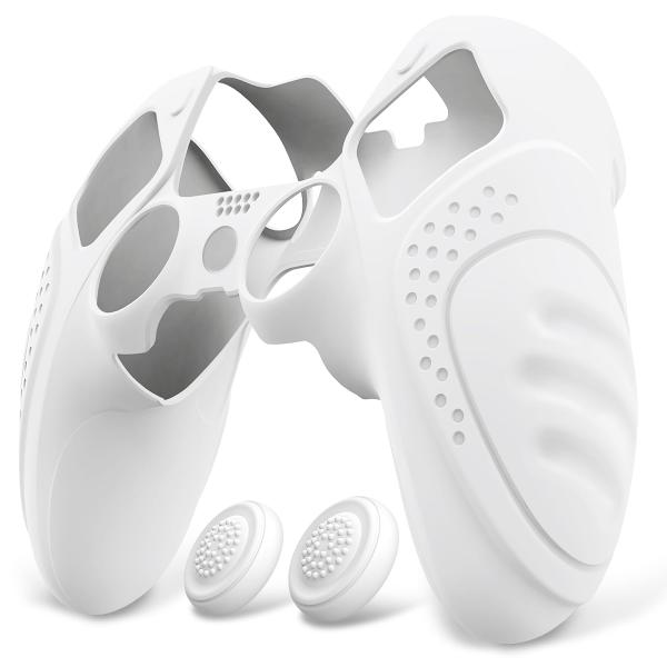 ・ホワイト  ・・Color:ホワイト・高品質なシリコンケースは、ps5 Edgeワイヤレスコントローラー用に特別に設計されています。様々なスタイルと色からでき、新しいコントローラーを保護します・滑り止めのシリコングリップスキンの表面はガー...