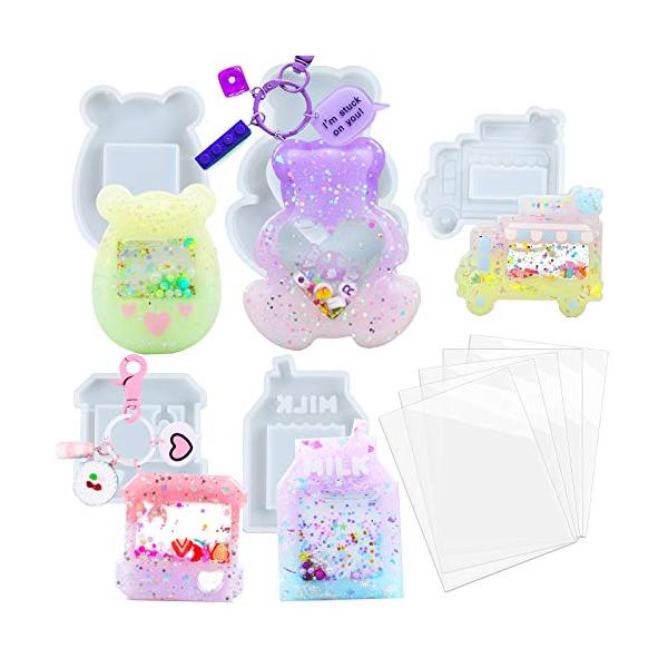 現代的 (Gendai-teki)Eセット/-/2926=5 3543-3547・大人気のシェイカーモールドの新品5個追加！さまざまな形状がご期待を確実に満たすことができます。プラ板5枚が付きます、必要な道具全部揃います！・中にパーツを入れ...