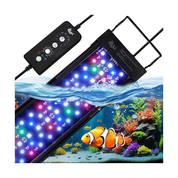 モダンブラック/18W(45-60cm水槽用)/AQ090・Color:ブラックSize:18W(45-60cm水槽用)・??フルスペクトルの高輝度LED＆長寿命50000時間 AQQA水槽ライトは、高品質5050 RGB高輝度LEDランプ...