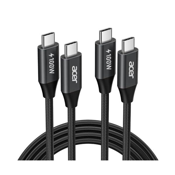 ブラック/2M/-・Color:ブラックSize:2M・パッケージ個数:1・100W安定超急速充電acer USB C PD3.1/QC4.0に対応し、最大100Wの高出力でMacBook Proなどの高性能ノートPCもスピーディーに充電で...
