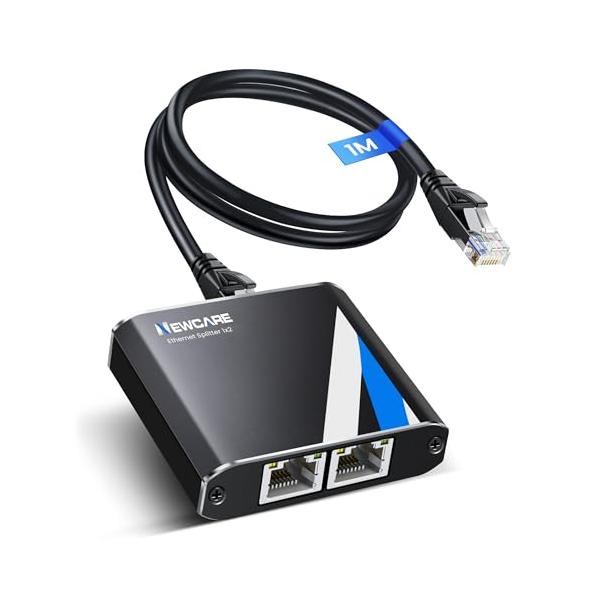 -/-/NC-1X2-BLACK・Model:NC-1X2-BLACK・スイッチングハブ機能搭載LAN分配器?1入力2出力で2台のデバイスを同時に有線ネットワークへ安定接続。信号干渉を効果的に防ぎ、動画視聴やオンラインゲームでも快適です。上...