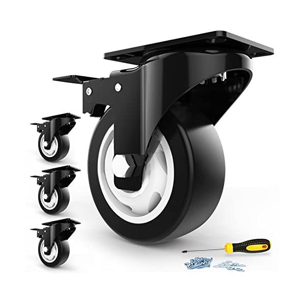 75mm ブラック黒/3 Inch/JL-3・NumberOfItems:4Style:75mm ブラック・高耐久性ベアリング - スチール構造ボディは非常に摩耗しにくく、汚れに強く、単個耐荷重：113.4kg 4個入りパックで453.6k...