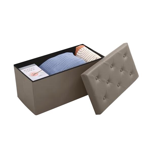 レザーブラウン/奥行き 38cm × 幅 76cm x 高さ 38cm/KHD-OB04-DGRY-76-JP-01・Size:奥行き 38cm × 幅 76cm x 高さ 38cmColor:ブラウン・パッケージ個数:1・商品仕様サイズ：...