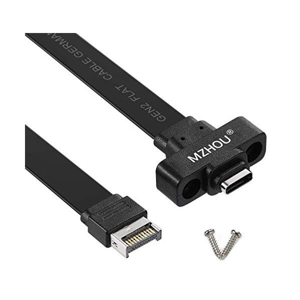 USB Type c-e/USB3.1-0.5m/cable- 22.5in・パッケージ個数:1・特徴：USB CからキーAデータ同期延長ケーブル、パネルイヤーねじ穴付き。・高品質：TPE素材フラットケーブル。金メッキ接点で優れたパフォーマ...
