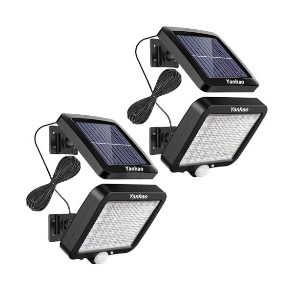 装???-/2個/-・高品質のLE高品質のLEDライト：56個のLEDソーラーライトを使用した検出および照明角度は120°で、約80平方メートルの照明領域をカバーし、広い領域で最大の明るさを提供します。 夜間でも通行人に明るく安全な環境を提...