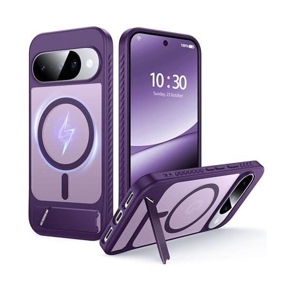 ダークパープル[Magsafe対応]スタンド付き/Google Pixel 10/10Pro/FNDMIL-Pixel10-MagStand-001・Size:Google Pixel 10/10ProColor:ダークパープル[Magsa...