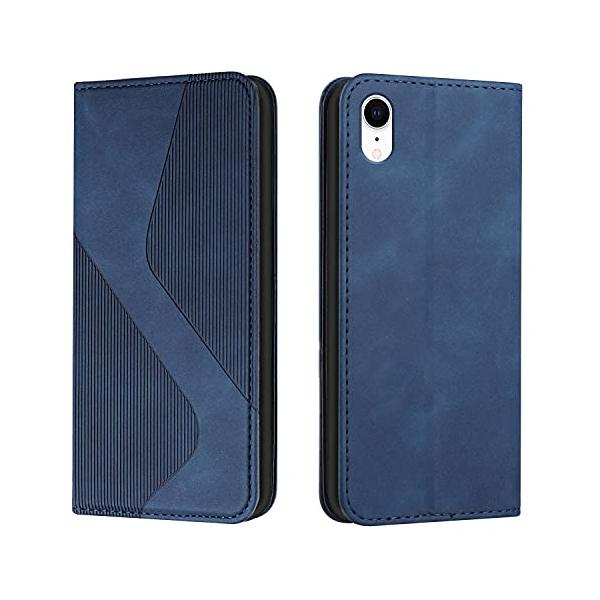 手帳型ブルー/iPhone XR/-・Size:iPhone XRColor:ブルー・対応機種：iPhone XR (6.1inch対応) 専用携帯ケース。・ケースに横置きスタンド機能が付いているので、手に持たず動画の視聴などを楽しむことが...