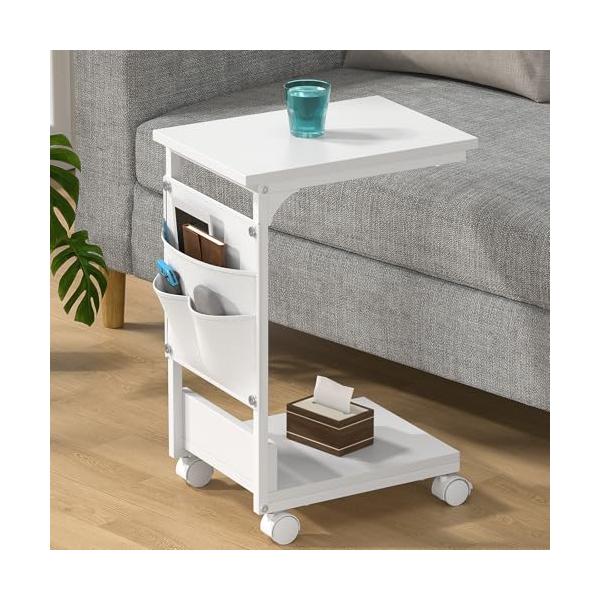 ホワイト-高さ54.5cm/ミニテーブル/SH56・Color:ホワイト-高さ54.5cm・サイドテーブルの仕様サイズ：幅約37×奥行26×高さ54.5cm（キャスター使用の場合高さ54.5cm、アジャスター使用の場合は51.5cm。）収納...