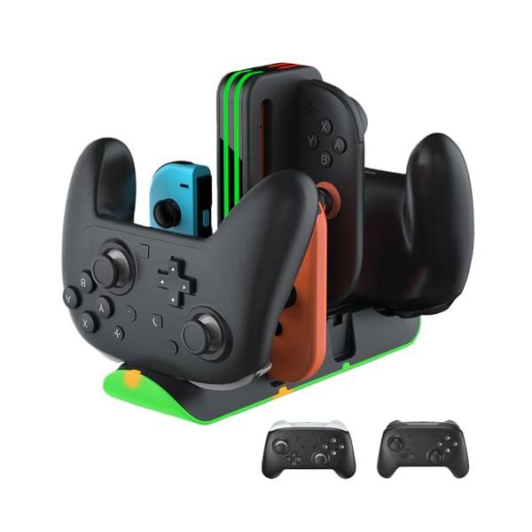 ブラック/-/Switch 1/2対応・Model:Switch 1/2対応・Switch 2用 充電スタンドSwitch 2用 ジョイコン 充電はニンテンドースイッチ2/Switch/Switch OLEDのゲーム機に適しており、プラグア...