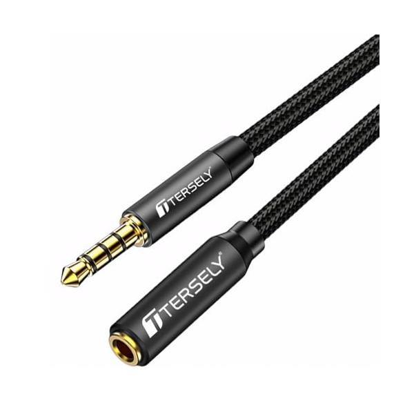 -/1M/-・Size:1M・パッケージ個数:1・「4極/TRRSデザイン」T Terselyの3.5mmオーディオ延長ケーブルが、i-Phone/i-Pad/i-Pod・メディアプレイヤー・スマートフォン・タブレットなどの3.5mm AU...
