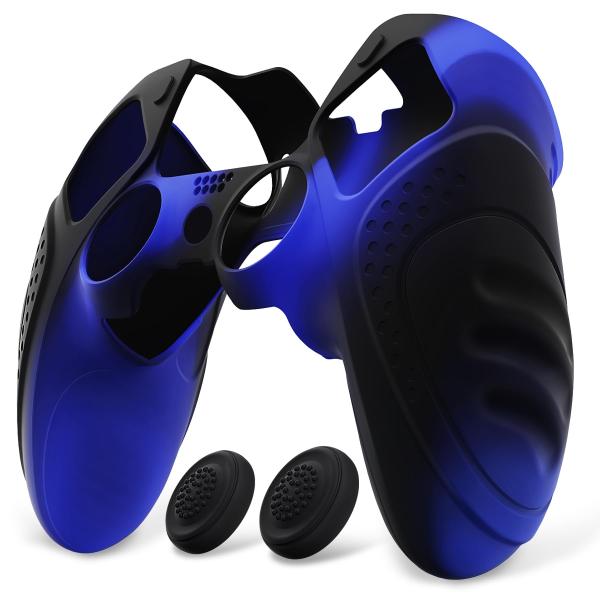 ・ブルー＆ブラック  ・・Color:ブルー＆ブラック・高品質なシリコンケースは、ps5 Edgeワイヤレスコントローラー用に特別に設計されています。様々なスタイルと色からでき、新しいコントローラーを保護します・滑り止めのシリコングリップス...