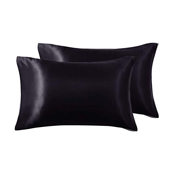 ブラック/35*50/-・Size:35*50Color:ブラック・枕カバー ２枚セットピローケースは標準サイズ（43×63cm）の枕に適用します。ファスナー式ではなく封筒型です。枕カバーの取り付け・取り外しは簡単です、お子様にも安心してお...