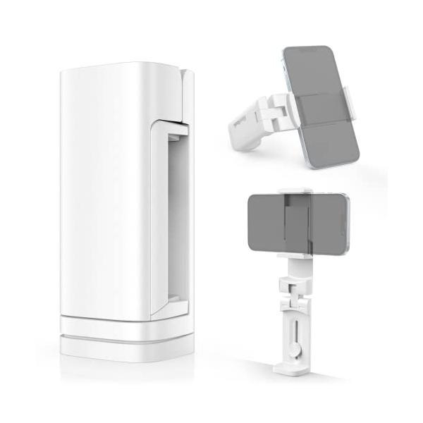 車載ホワイト/-/KLTDST・Color:ホワイト・?角度自由自在上部のスマホ固定用のクリップは360°回転で、後ろへ折れば290°まで開けます。場所によって好きな角度に変更し、スマホの縦置きも横置きも設置です。・?安定性抜群クランプ部に...