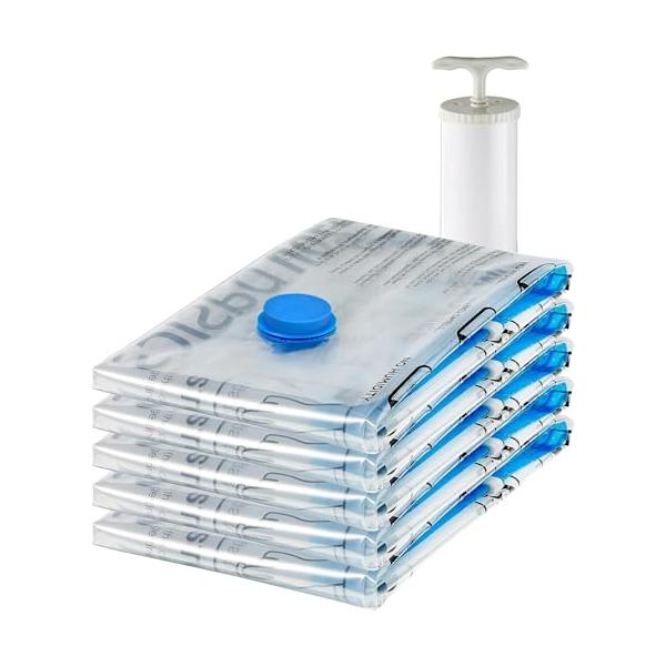 大5個パッククリア/大/DC-CBL5・Style:大5個パック・パッケージ個数:1・旅行や衣替えに役立つ圧縮袋セット(大5個入り)。 服や布製品を湿気、汚れ、昆虫類、カビ、臭いなどから保護・付属のハンドポンプで掃除機なしで使用。一般的な掃...