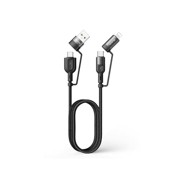 -/-/CA-8070-JP・4イン1 急速充電ケーブル：1本4役 多機能充電コード、AppleもAndroidもMacBookも急速充電。分岐USB-C to USB-Cケーブルが60Wの高出力を対応します。ケーブルの両端に４種類のコネク...