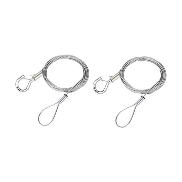 シルバー/0.5M/GSS-2PCS・Size:0.5M・高品質素材フック形状の自在金具とワイヤーがセットになった吊下げ金具です。2本セットの安全ワイヤーは、高品質の304ステンレス製で、防水性、防錆性、耐久性に優れています。・サイズワイヤ...
