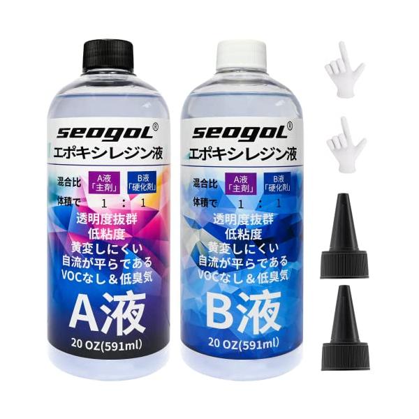 40OZ(591+591ml)-/40OZ/-・Style:40OZ(591+591ml)・? 高品質とたっぷりな内容量ハードタイプ 2液性エポキシレジン 大容量 激安1182ml/g セット(主剤591ml/g 硬化剤591ml/g) 、...