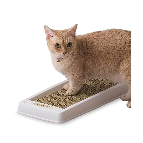 ・ホワイト  CTS-540・・Color:ホワイト・製品サイズ（cm）：幅約53.6×奥行約20×高さ約4.5・製品質量：約454g・主要材質：［本体］ポリプロピレン［爪とぎ］段ボール紙・付属品：またたびシール