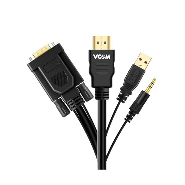 HDMI to VGA 変換-/1.8メートル/CG490-1.8・Style:HDMI to VGA 変換・HDMIからVGAへ、音声・電源も1本で伝送HDMI出力をVGA映像・3.5mm音声に同時変換。Micro USB経由で給電にも対...