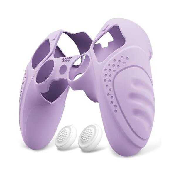 モーブパープル/-/-・Color:モーブパープル・高品質なシリコンケースは、ps5 Edgeワイヤレスコントローラー用に特別に設計されています。様々なスタイルと色からでき、新しいコントローラーを保護します・滑り止めのシリコングリップスキン...