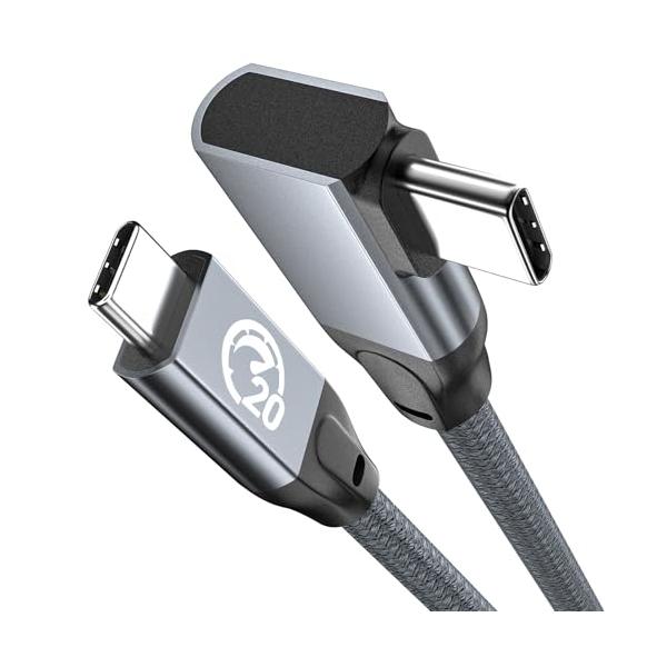 グレー/2M/CM005-2M-RI-GY-US・Size:2MColor:グレー・直角USB-Cコネクタ設計：この直角C型充電ケーブルは革新的な90度「L」形設計を持ち、急速充電がである。充電中にゲームをしたり、ビデオを見たり、電子書籍を...