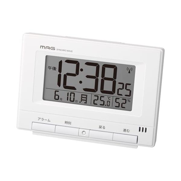 T-790Aホワイト/縦8.1×横11.8×奥行4.3cm/T-790A WH-Z・Style:T-790A・パッケージ個数:1・・暗くなると自動でライトが点灯する「自動点灯機能」が特長の目覚まし時計・・正しい時刻に自動で修正してくれる電波...