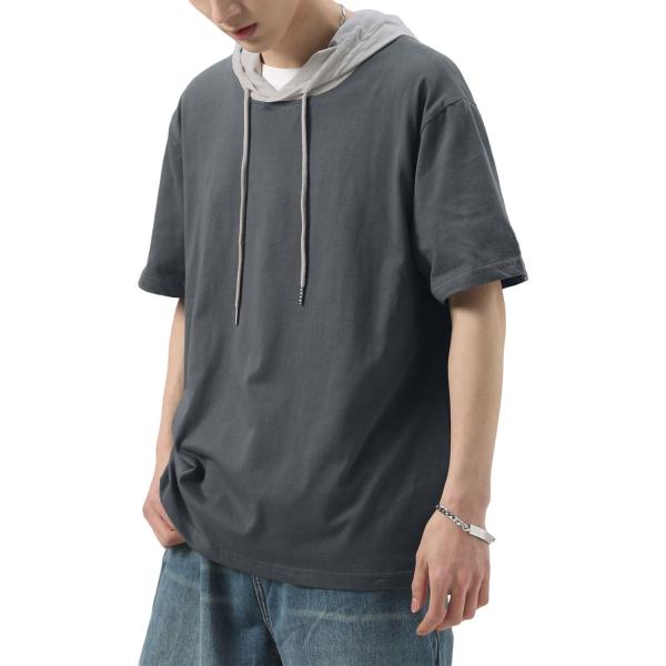 カジュアル・グレー 2XL ・・Color:グレーSize:2XL・M:肩幅48cm、胸囲112cm、着丈70cm、袖丈：22cm・L:肩幅50cm、胸囲116cm、着丈72cm、袖丈：22.5cm・XL:肩幅52cm、胸囲120cm、着丈...