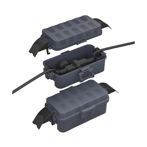 インダストリアルグレー/-/-・PackageQuantity:2Color:グレー・パッケージ個数:2・IP55防水アップデート：この新しい屋外用電気ボックスは、取り外しな2つのカバーを備えており、2つのエントリーポートに取り付けることで...