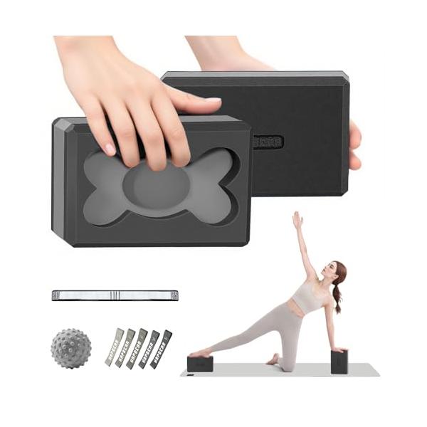 ブラック/グレー/-/-・Color:ブラック/グレー・?? 3-in-1プロトレーニングキット：ヨガブロック・ストレッチブロック×2、トレーニングチューブ×5、マッサージボールを同梱。ヨガ・ストレッチ・ピラティス・筋トレ・リカバリーを1セ...