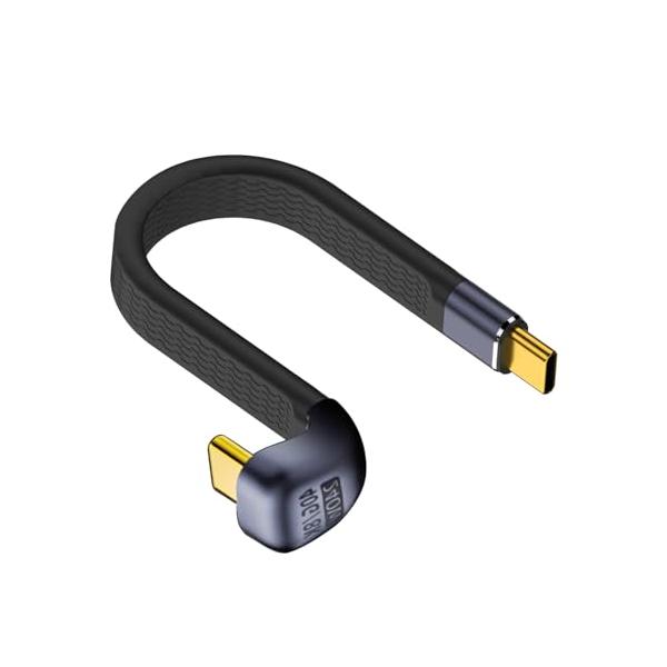 U型・Style:U型・革新のUSB Type CケーブルU型 ：USB4 ケーブル 短い は 13cm の長さで自宅での充電スペースを節約し、ポータブル充電器に接続して持ち歩くこともできます。USB C U 字型アダプタは革新的な180度...