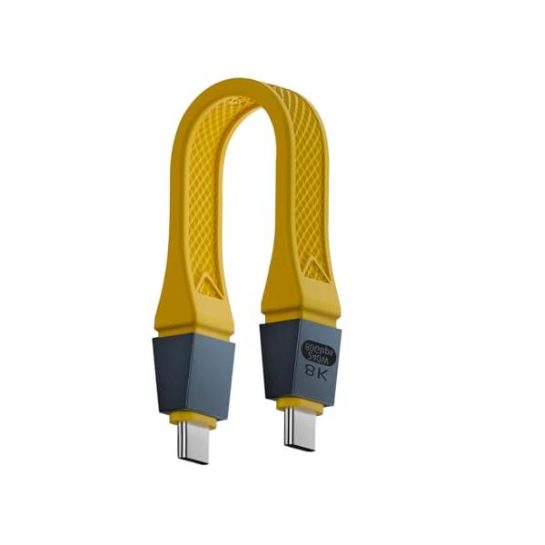 80Gbps Type C 充電ケーブル短い黄/-/-・Style:80Gbps Type C 充電ケーブル短い・80Gbps高速伝送:短いusb c to usb cケーブルは、80Gbpsの双方向データ伝送、120Gbpsのビデオ帯域幅...