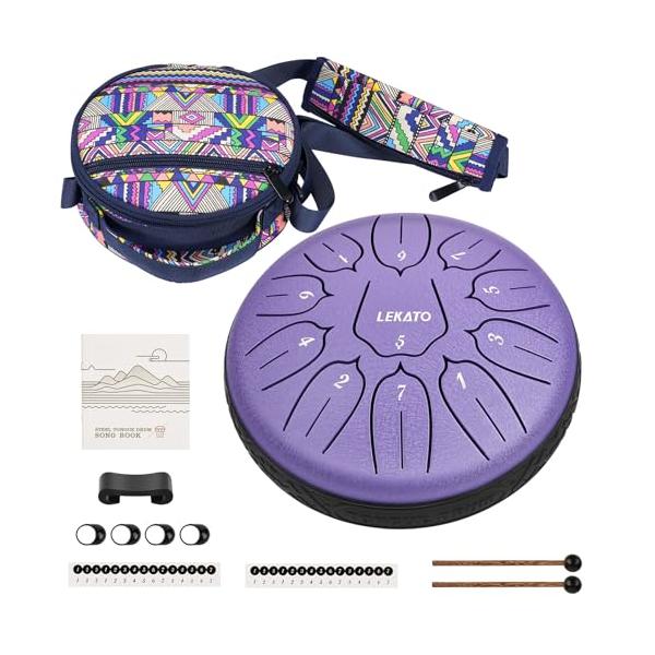 パープル/-/-・Color:パープル・高品質の素材この空?鼓はチタン鋼で、優れた耐久性と美しい音色を持っています。チタン合金は軽量でありながら強度が高く、長期間使用しても劣化しにくい特性があります。・コンパクトなサイズ直径6インチ（約15...